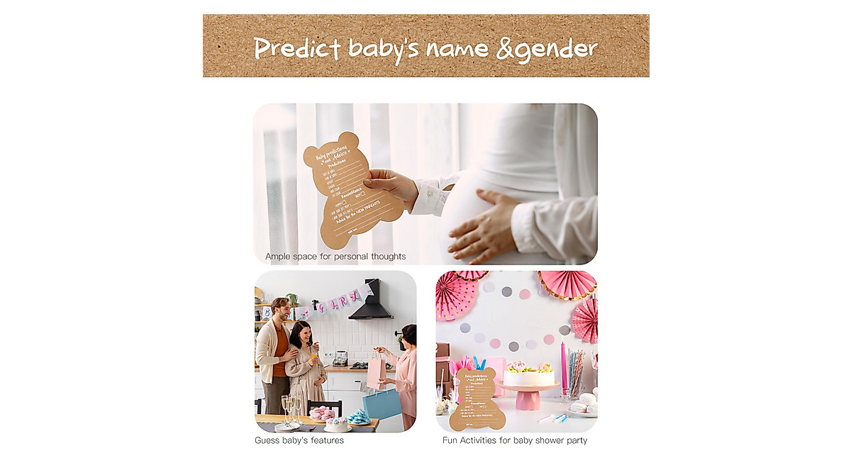 Fonder Mols Baby Prediction Cards for Showers & Gender Reveals