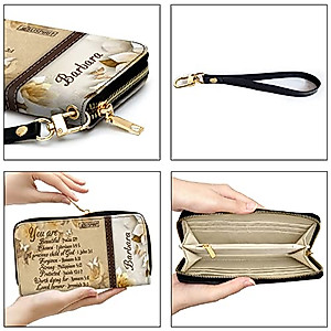 Jesuspirit Inspirational Christian Scripture You Are Beautiful Gifts - Religious Personalized Wristlet Wallets Faith Gift For Church Ladies - Spiritual Custom Leather Clutch Purse For Women Of God