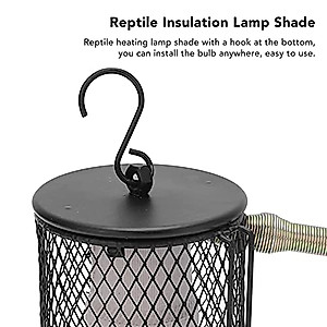 Reptile Lamp Cover, Anti-Scald Burn Protective Lampshade, Reptile Heater Lamp Guard, Heat Lamp Light Cage for Reptile, Reptile Anti-Scald Lampshade for Turtle Snakes Lizards Frogs Chicks(US Plug)