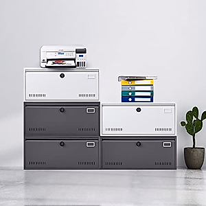 KAER Metal Lateral File Cabinets with Lock,Drawer Large Metal Filing Cabinet,Lateral File Cabinet, for A4 Legal/Letter Size,Home Office Furniture,Metal Steel