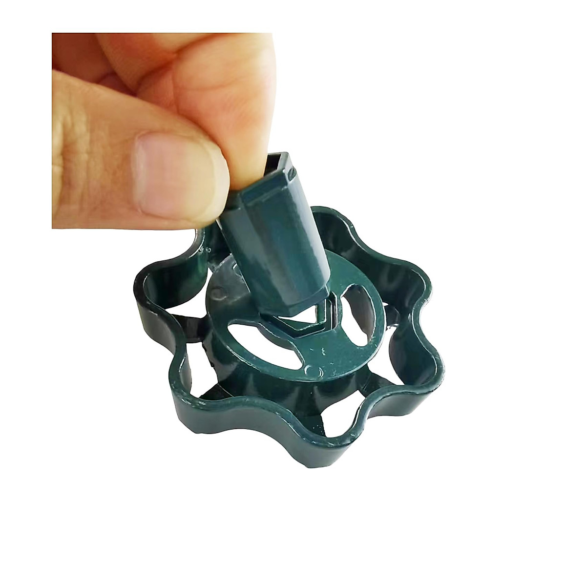 Outdoor Faucet Handle Compatible with Danco 10006,Water Spigot Hose Bibb Round Wheel Handle Replacement Parts with Universal Fit Design Adapter and Screws,0.26'' Square Hole Lever Hose Bib Handle