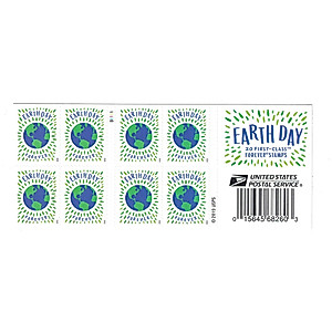 USPS Earth Day (Booklet of 20) Save Earth, Recycle, Awareness, Thank You, Climate, Party First Class Forever Postage Stamps Scott #5459