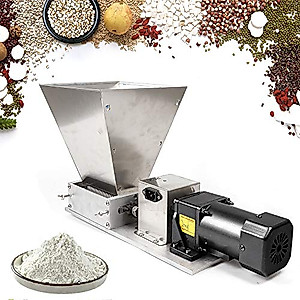 LOHISHILO 4L Electric Grain Grinder Mill Corn Grinder Barley Feed Malt Crusher Grain Mill Homebrew with Hopper 60W, 75 RPM, Steel Materialfor Rice, Corn, Grain, Coffee, Wheat