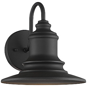 Possini Euro Design Elgin Modern Industrial Farmhouse Outdoor Barn Light Sconce Fixture Textured Black 9 1/2" Decor for Exterior House Porch Patio Outside Deck Garage Yard Front Door Garden Home