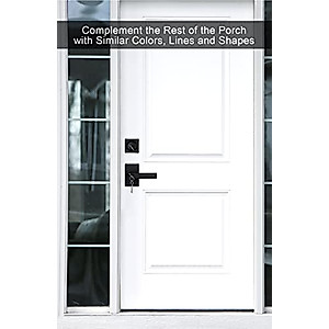 goldenwarm Keyed Alike Black Door Handle with Deadbolt, Square Contemporary Matte Black Exterior Door Lock Set with Deadbolt, Heavy Duty Zinc-alloyed Front Entry Door Locksets with Deadbolt(1 Pack)