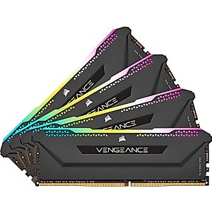 Corsair Vengeance RGB Pro SL 32GB (4x8GB) DDR4 3200 (PC4-25600) C16 1.35V - Black (CMH32GX4M4E3200C16)