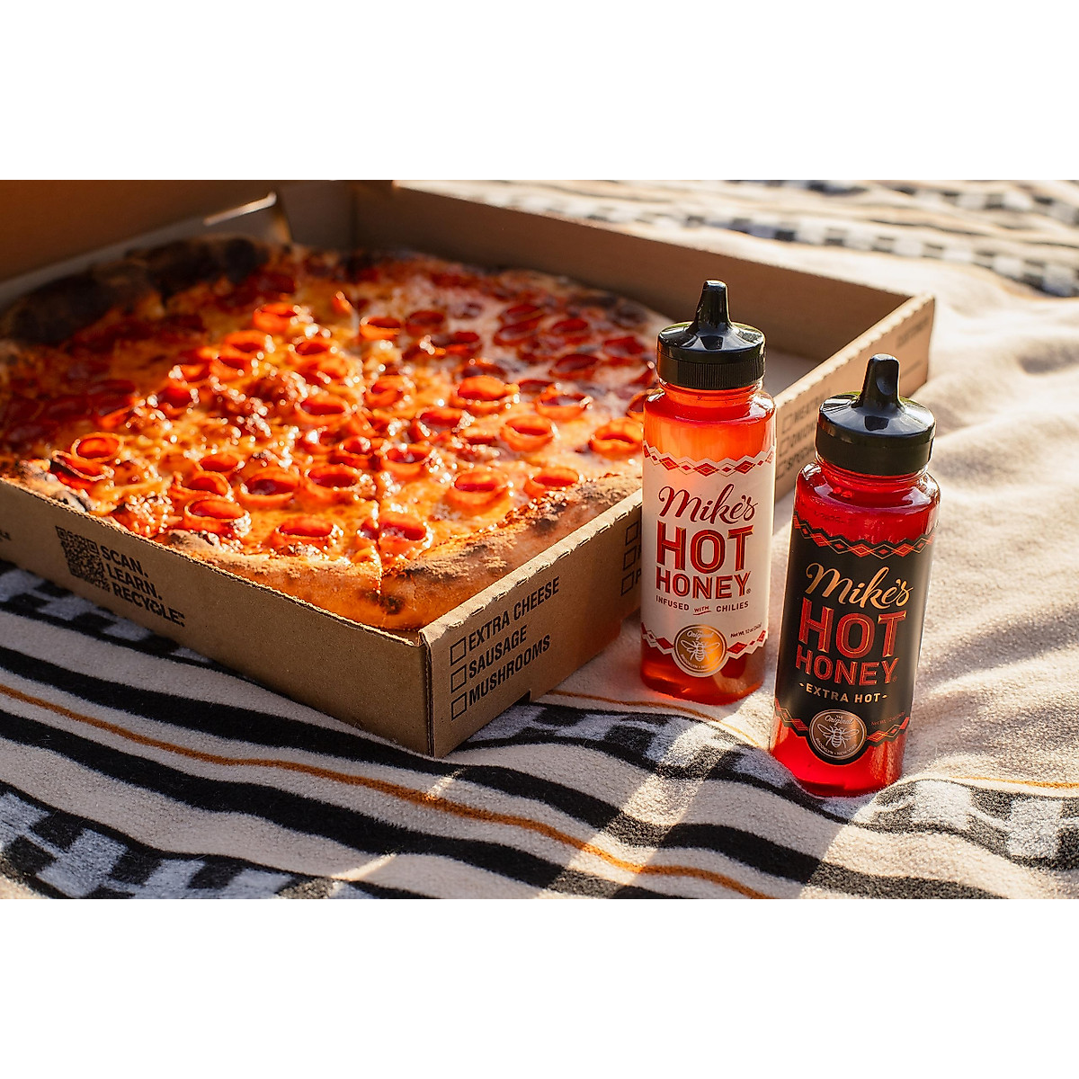 Mike's Hot Honey, Original & Extra Hot, America's #1 Brand of Hot Honey, Spicy Honey Infused with Chili Peppers, Gluten-Free, Paleo-Friendly, Sweet Heat, Perfect for Hot Sauce Lovers (10oz Bottle, 2 Pack)