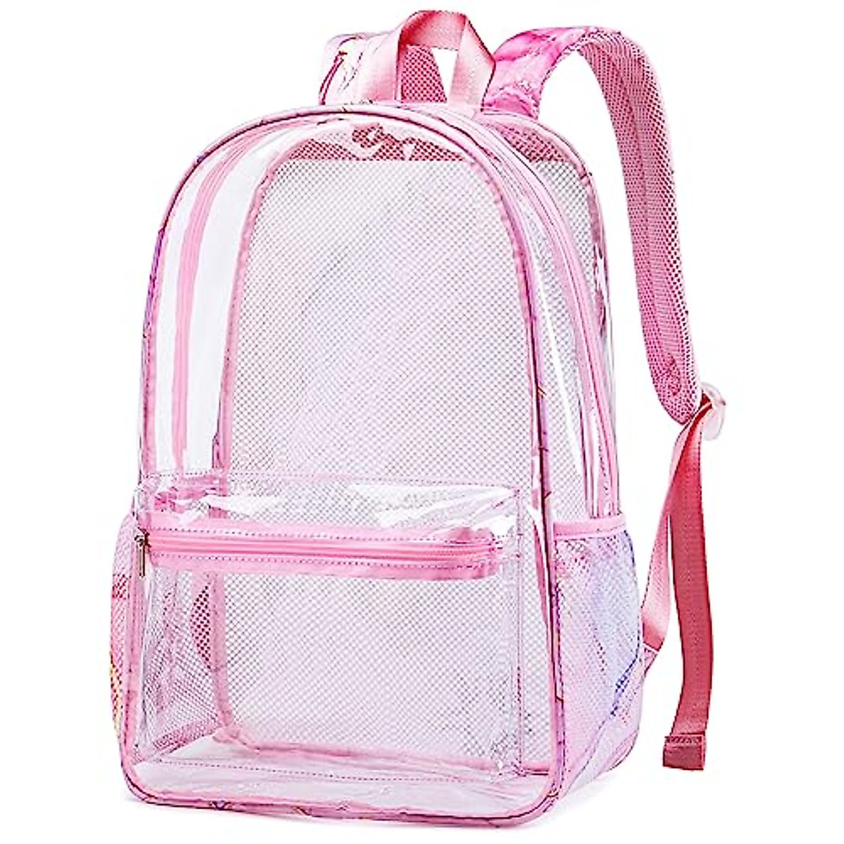 LOIDOU Clear Backpack Heavy Duty Transparent Bookbags See Through Bag for School College Work Travel Sports