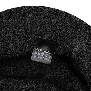 DANTIYA Women's 100% Wool Flower Warm Cloche Bucket Hat Slouch Wrinkled Beanie Cap Crushable Sky Blue