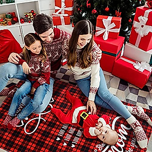 Gifts for Mom Christmas Blanket for Mom Gifts Warm Soft Mothers Birthday Gifts I Love You Presents for Mom Buffalo Plaid Black Red Throw Blanket from Daughter Son for Mothers Day, 60 x 80 Inch