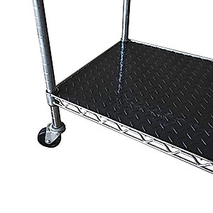Resilia Shelf Liner Set for Wire Shelving Units – 5 Pack, 14 Inches x 30 Inches, Black Diamond Pattern, Anti-Slip, Heavy Duty, Made in The USA, for Kitchen, Bathroom, Garage Storage