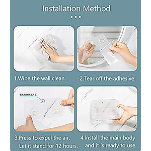 Plastic Wall Mount Organizer Rack Shelf Container Bin Storage Box Holder Basket Hanging Walls/Doors Free Punch for Kitchen, Bathroom, Cabinet, Toilet，Office, Bedroom, Craft Room - Clear (Small)