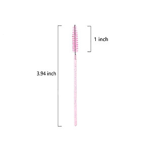 SINEN 50 PCS Disposable Eyelash Brush Mascara Brushes Makeup Brushes Kits for Eye Lashes Extension Eyebrow and Makeup (Crystal Pink)