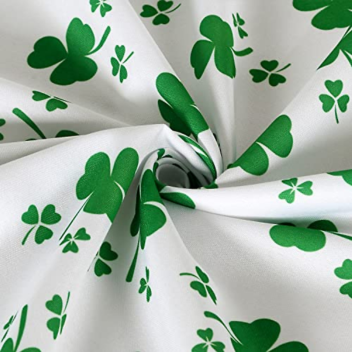 LUSHVIDA St.Patrick's Day Rectangle Table Cloth, 60 x 84 Inch, Shamrock Patterned Irish Clover Washable Microfiber Tablecloth Decorative Table Covers for Picnic Party, 100% Polyester, 150 GSM
