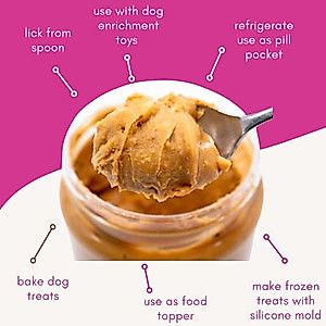 Bark Bistro Company, Awesome Apple, 100% Natural Dog Peanut Butter, Healthy Peanut Butter Dog Treats, Stuff in Toy, Pill Pocket for Dogs, Made in USA, (17oz Jars)