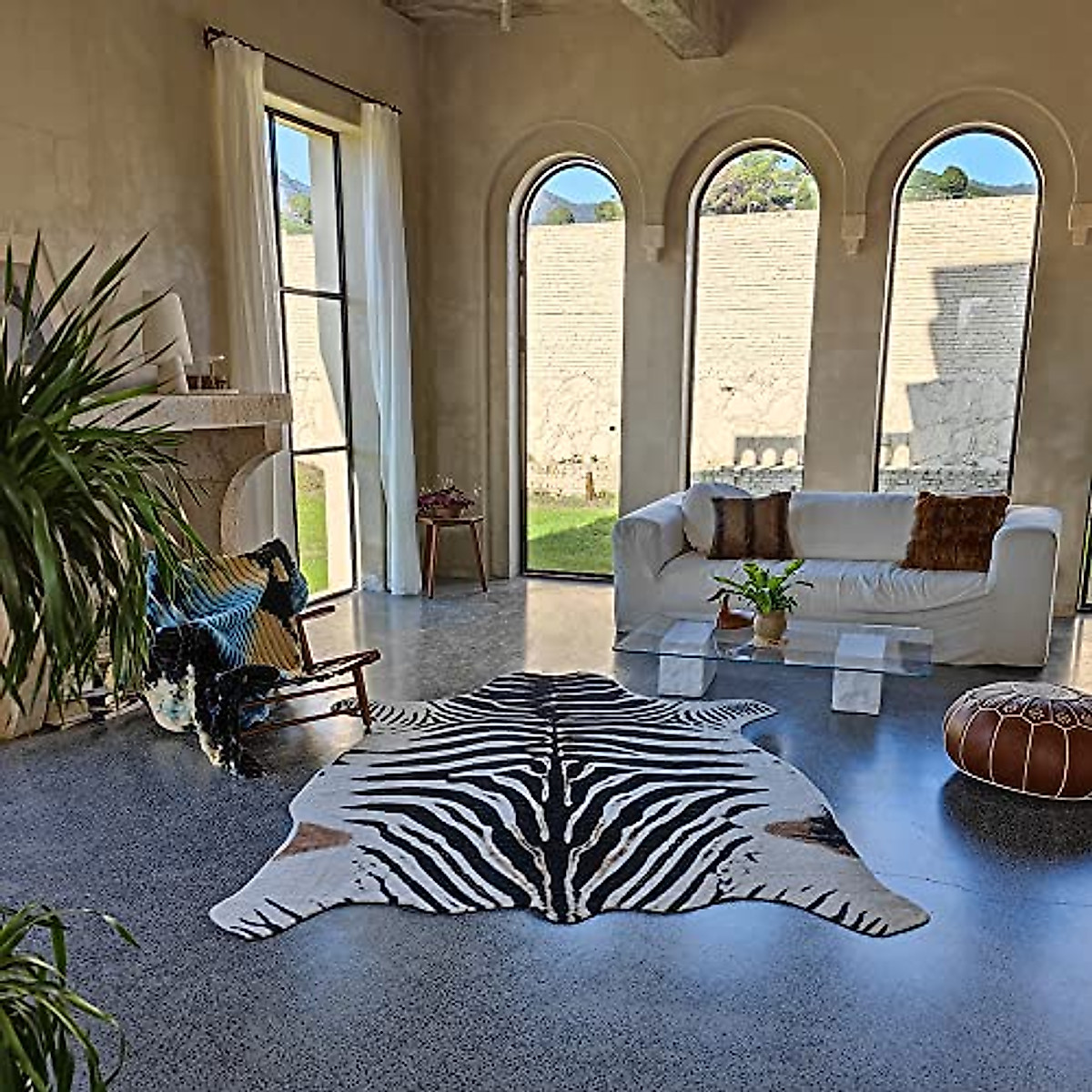 rugoo Zebra Print Rug 6.4 ft x 8.5 ft Black and White Animal Print Rug Animal Printed Rug Cartoon Cute Area Rug Faux Fur Rug Animal Print Mat Carpet for Living Room Bedroom Nursery Sofa