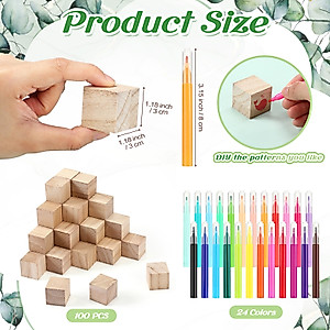 147 Pcs Baby Shower Blocks to Decorate Games Kit Includes Decorate a Block Game Sign 80 DIY Blank Wooden Block 42 Stencils 24 Marker Baby Shower Prize for Decoration Gender Reveal Baby Shower Games