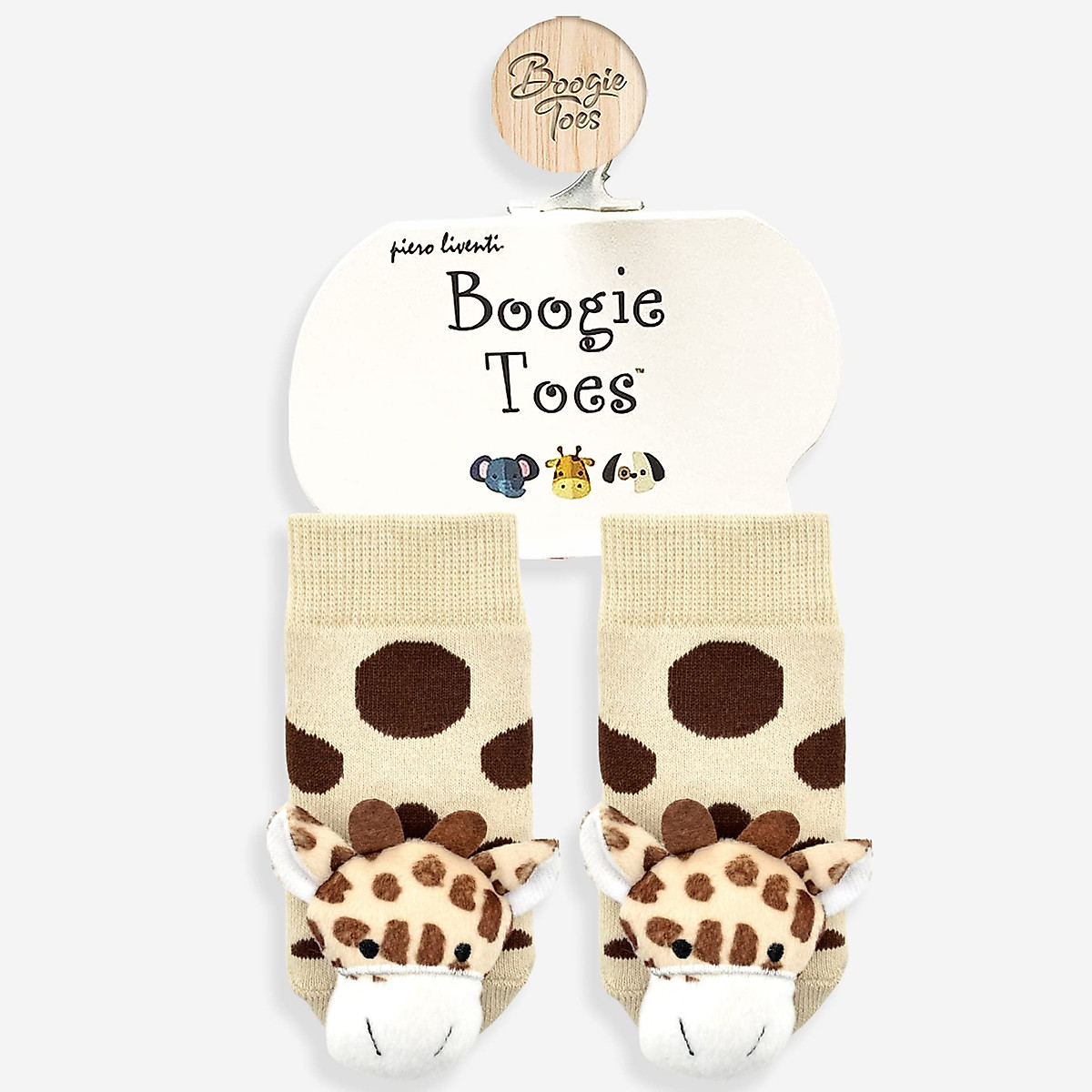 Piero Liventi Giraffe Boogie Toes Rattle Sock, 1-Pair (1-2Y)