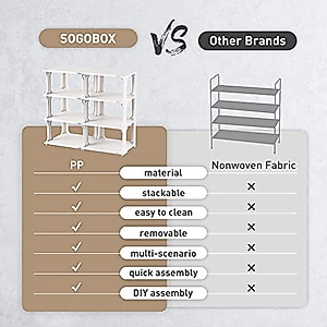 Amllas Shoe Rack for Closet, Stackable , Adjustable Shoe Organizer Shelf for Entryway, Small Shoe Storage Space Saver for Women Kids