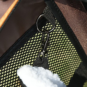 PawHut 39" Portable Soft-Sided Pet Cat Carrier with Divider, Two Compartments, Soft Cushions, & Storage Bag, Brown