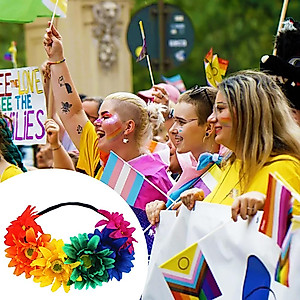 ZLIXING Rainbow Headband Pride Outfits Accessories Women Girls Sunflower Crown Gay Pride Accessories Shirt Stuff for LGBTQ Party Decorations