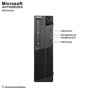Lenovo Think Center M81 SFF Desktop Computer, Intel Quad Core I5-2400 3.1GHz up to 3.4GHz, 12GB DDR3 RAM, 2TB HDD, DVD, WIFI, BT 4.0, HDMI, VGA, Display port, W10P64 (Renewed)