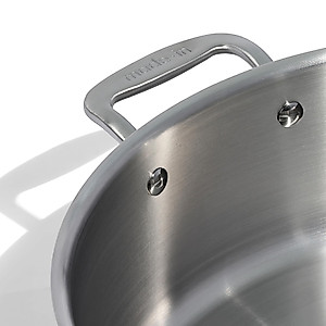 Made In Cookware - 10 Quart Stainless Steel Rondeau Pot w/Lid - 5 Ply Stainless Clad - Professional Cookware - Crafted in Italy - Induction Compatible