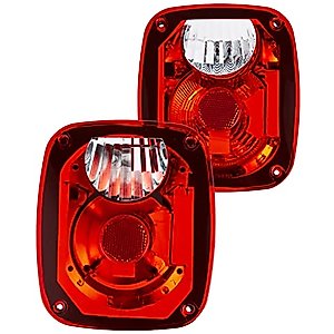 Rampage Taillight Conversion Kit w/Euro Lenses | Pair, Brite Color | 5307 | Fits 1976 - 2006 Jeep CJ, Wrangler YJ, LJ & TJ