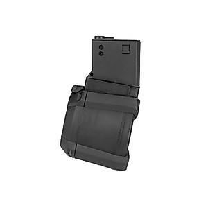 GoldenBall x Sentinel Gears 1200 Rounds Electric Polymer Drum Airsoft Magazine for M4 AEGs, Battery Included - Black