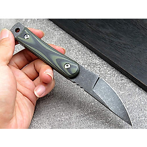 Ccanku C1390 Fixed Blade Knifes 7.3-Inch Outdoor Survival Tools D2 Blade Steel & G10 Handle with Kydex Sheaths Clip for Outdoor Activities, Camping, Bushcraft and Hunting(Black)