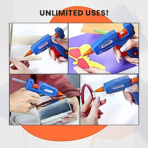 Gluerious Mini Hot Glue Gun with 30 Glue Sticks for Crafts School DIY Arts Home Quick Repairs, 20W, Blue