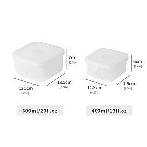 OTB Set of 2 Reusable Silicone Containers Clear, Nesting Leak-free Silicone Food Storage Boxes, BPA Free, Airtight, Dishwasher and Freezer Safe