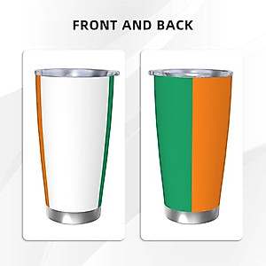WXZYFP Car cup (single silver rim), can use a straw or drink directly, easy to use.Flag of Cote d'Ivoire