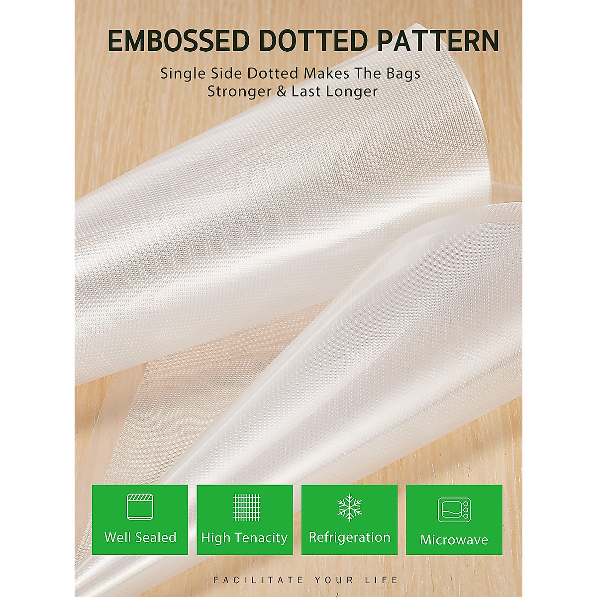 Syntus 100 Count Vacuum Sealer Bags Gallon 11 x 16 inch for Seal a Meal, Commercial Grade BPA Free Heavy Duty Precut Seal Bags, Food Vac Bags for Storage, Meal Prep or Sous Vide