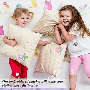 RETON 72 Pcs Embroidered Iron On Patches for Clothing, Butterfly Flower Iron On Patches Set, Bee Rose Daisy Embroidered Patches, Applique Patches for Clothes, Jackets, Jeans, Backpacks