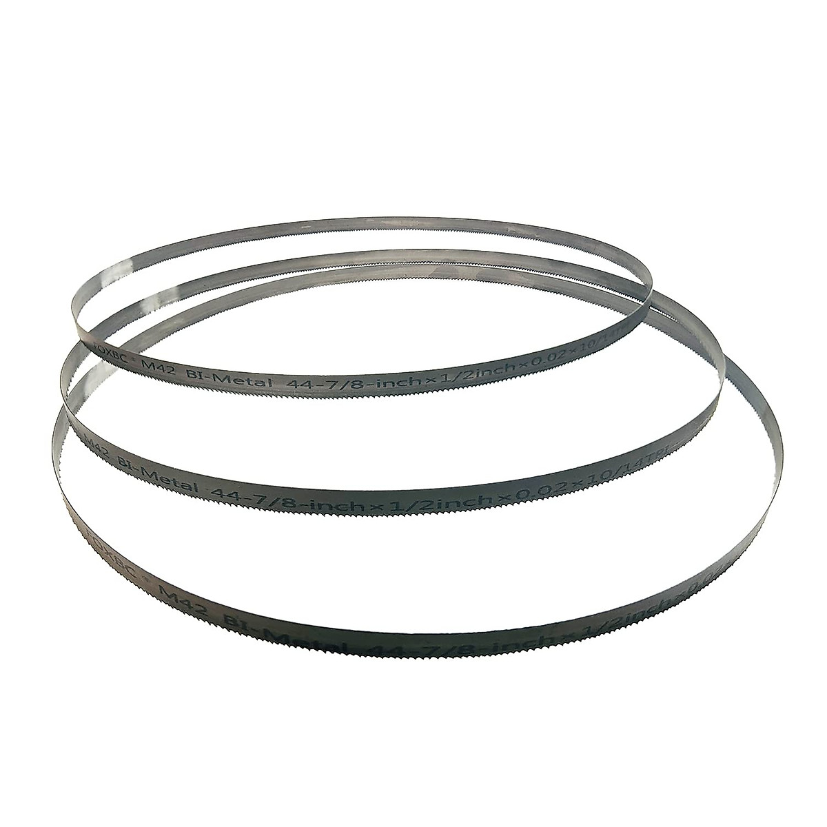 FOXBC 44-7/8 Inch Bandsaw Blades 10/14 TPI for Milwaukee 48-39-0551, DeWalt DCS374B Portable Band Saw, 44-7/8" x 1/2" x .020", 3-Pack