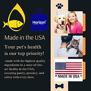 Horizon Animal Care Omega V3 Fish Oil for Dogs & Cats - Liquid Supplement with EPA DHA Essential, Omega-3 Blend Promoting Skin, Coat, and Joint Health Natural Pets - 8 oz Bottle