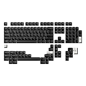 DROP DCX White-on-Black Keycap Set, Doubleshot ABS, Cherry MX Style Keyboard Compatible with 60%, 65%, 75%, TKL, WKL, Full-Size, 1800 layouts and More (White-on-Black)