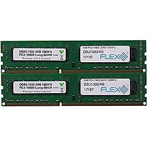 8GB kit, (2 x 4GB) 240-pin DIMM, DDR3 PC3-10600U,Dual Rank, Non ECC ram Memory Module by Hynix (HMT351U6CFR8C-H9)