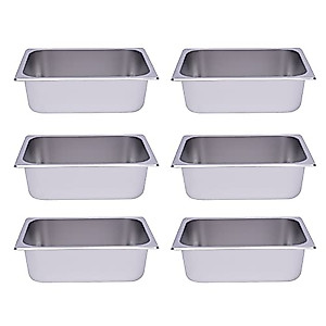6 Pack 4" Deep 1/2 Size Stainless Steel Steam Table Pans Hotel Food Prep Pan NEW