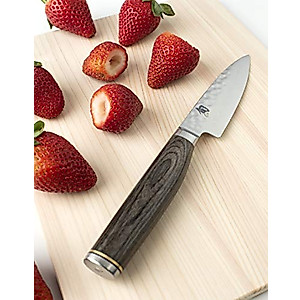Shun Cutlery Premier Grey Paring Knife 4", Small, Nimble Cooking Knife for Peeling, Coring, Trimming and More, Precise Cutting Knife, Handcrafted Japanese Kitchen Knife