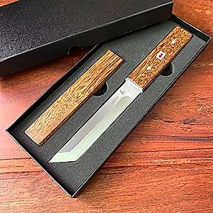MADSABRE Bundle of 2 Items - Dual Blade Pocket Knife - Japanese Samurai Tanto Fixed Blade Katana - Perfect for Outdoor Hunting Survival Camping EDC Camping Hiking, Unique Gifts for Men