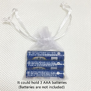 ATCG 100pcs 2x2.7 Inches Mini Organza Bags with Drawstring for Rings, Little Earrings, Jewelry Pieces, Wedding Favors Party Fovours Small Cute Organza Pouches (White)