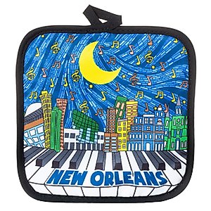 Artisan Owl New Orleans Music Mosaic Souvenir Pot Holder