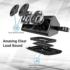 comiso IPX7 Waterproof Bluetooth Speaker, Shower Speaker with Loud Sound, 24H Playtime, 100Ft Wireless Range, Support Handsfree Call, TF Card, Portable Outdoor Speaker for Travel Hiking (Upgraded)