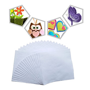 Jtnohx Soft White Felt, Flexible Felt Fabric for Toy Handwork, 12"x12" 20Pcs Felt Sheets 1.4mm Thick for DIY Craft and Sewing Projects