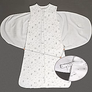 Enrich YLife Baby Cotton Sleeping Bag Split Swaddle Sack Wearable Blanket for Boys and Girls, 4 Season, 6-12 Months (Goodnight Sheep)