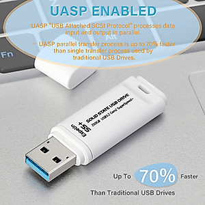 Espeon 250GB Portable SSD Solid State USB Drive, USB 3.2 Gen2 UASP SuperSpeed+. Up to 600MB/s Read, 260MB/s Write - SS+