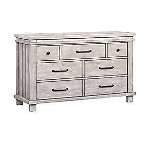 Soho Baby 43037930 Hampton Premium Soft Closing 7-Drawer Dresser, Smooth Stone Wash Finish