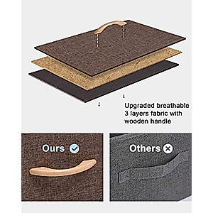 Crestlive Products Vertical Dresser Storage Tower - Sturdy Steel Frame, Wood Top, Easy Pull Fabric Bins, Wood Handles - Organizer Unit for Bedroom, Hallway, Entryway, Closets - 6 Drawers (Brown)